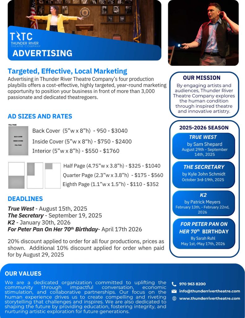 Advertising - Thunder River Theatre Company